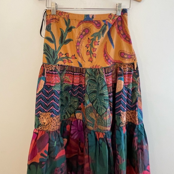 FARM Rio | Skirts | Farm Rio Mixed Prints Tiered Maxi Skirt New With ...